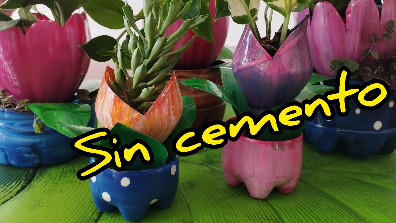 See how I made 5 creative recycled flower pots from plastic bottles!