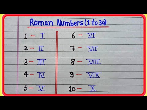 Roman numbers 1 to 30 || Roman numerals 1 to 30 || 1 to 30 Roman sankhya