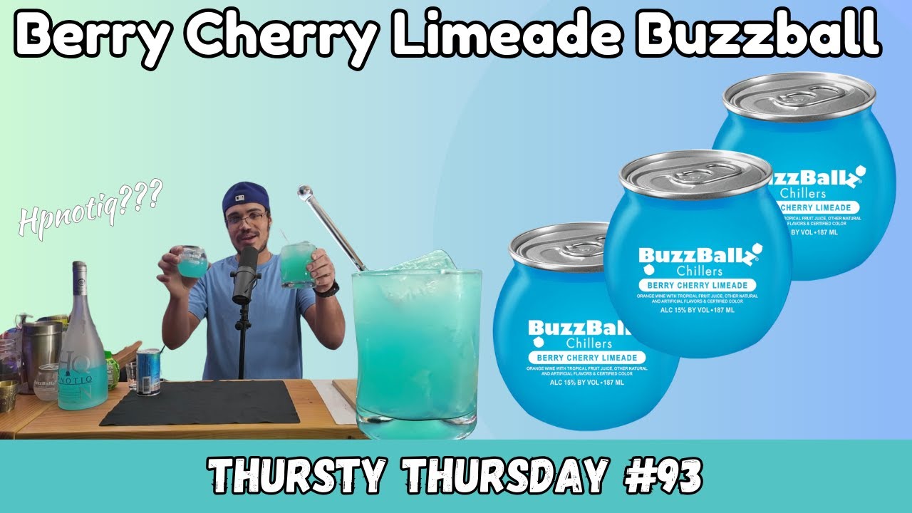 Berry Cherry Limeade BuzzBall Review + Our Hypnotic Blue Buzz Cocktail | Thursty Thursdays #93