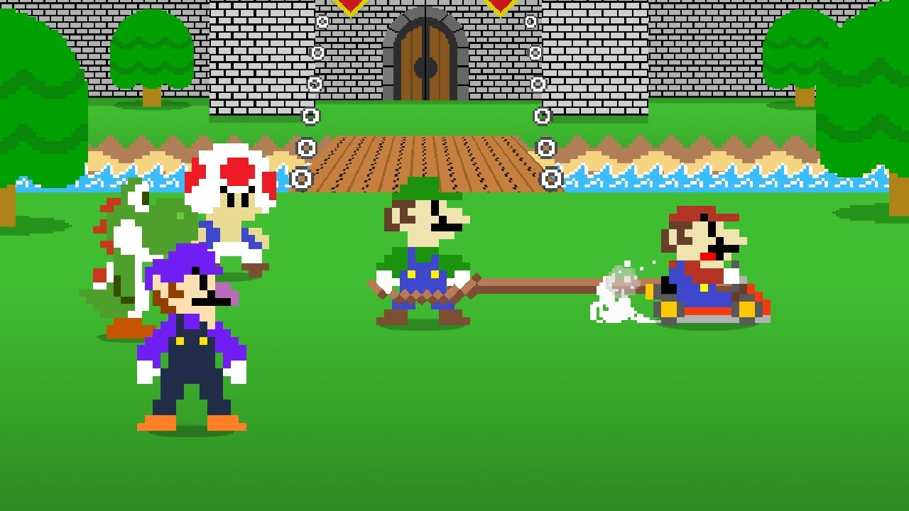 Luigi does absolutely nothing while everyone tries to move him