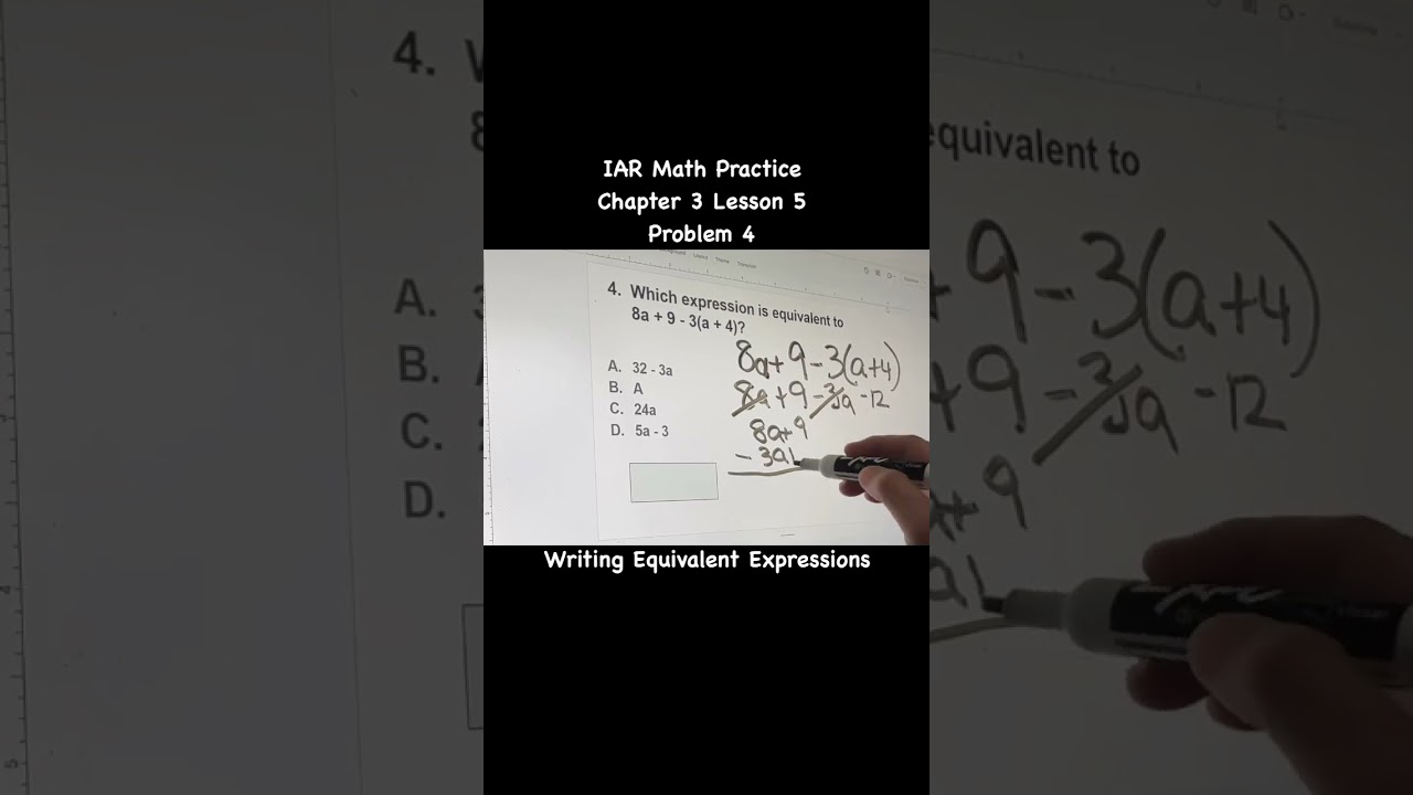 Writing Equivalent Expressions Problem 4  #mathtutor #mathteacher #trending #mathcourse #mathlesson