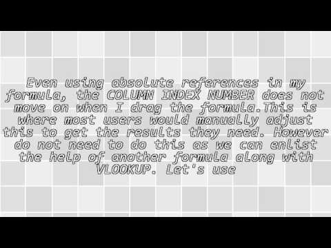 Excel Tip - Copy A VLOOKUP Formula Across Multiple Columns