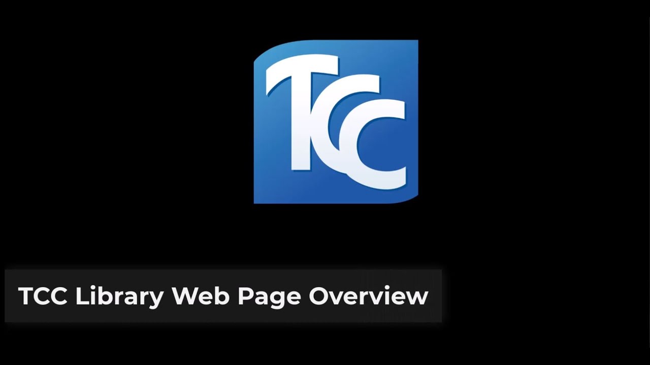 TCC Library Webpage Overview