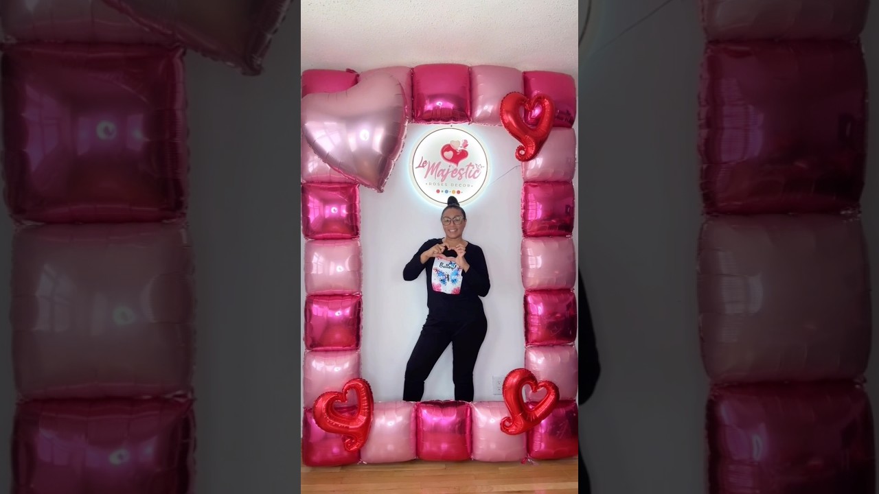 How to create this foil balloon decor for Valentine’s Day 💝 #valentinesday #balloonwall #balloon