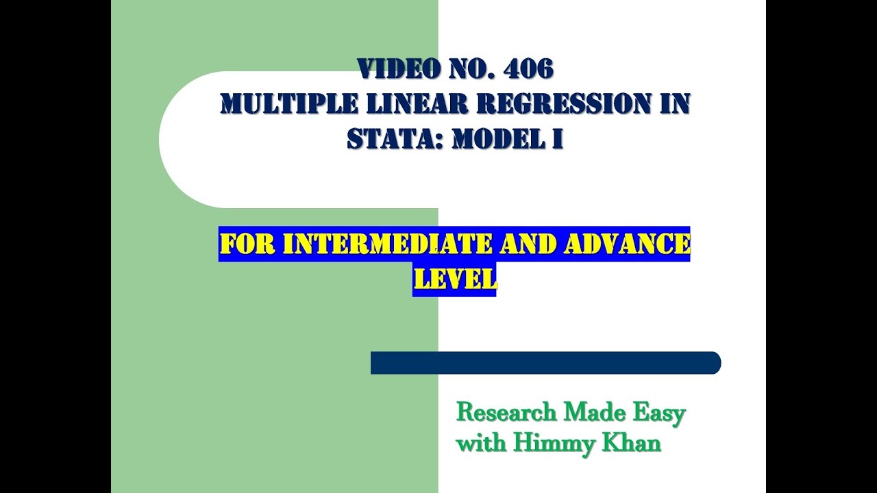 406: | Multiple Linear Regression | Models | in |STATA|