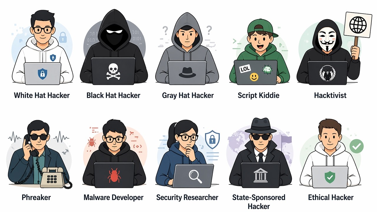 TODOS los HACKERS Explicados en 5 MINUTOS