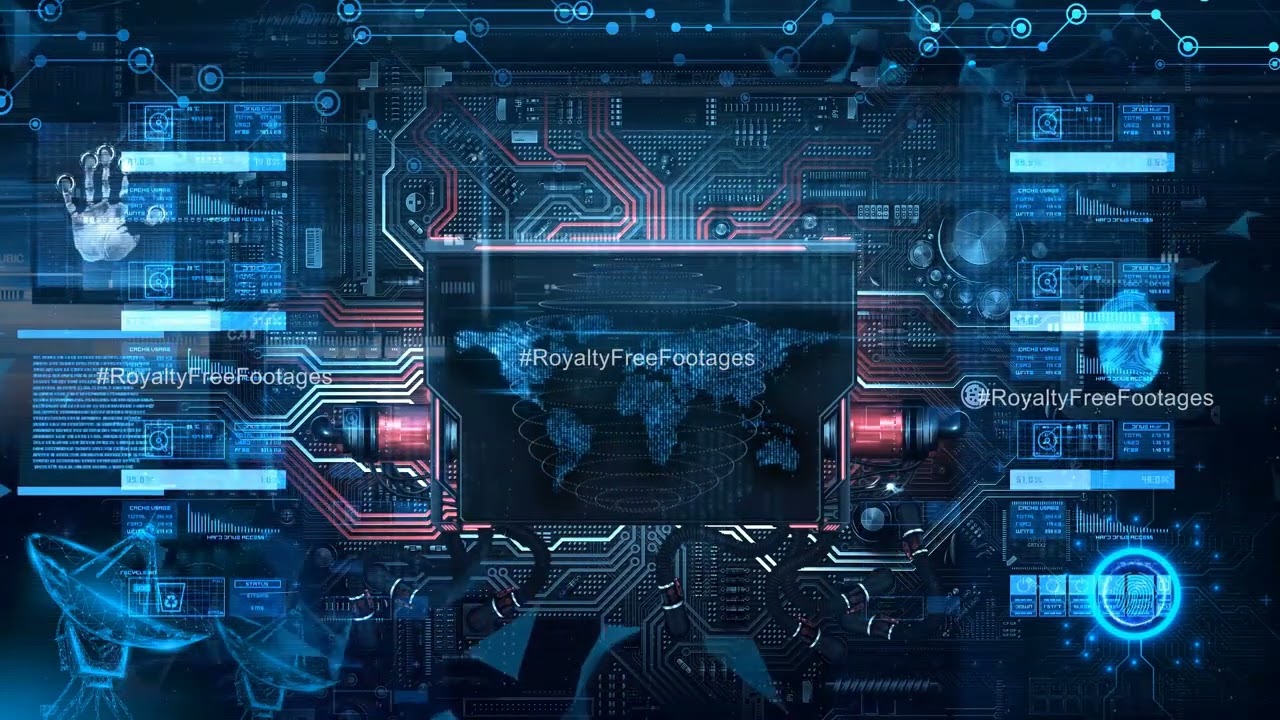 technology video background, Hi tech motion background loop, HUD animation background video effect