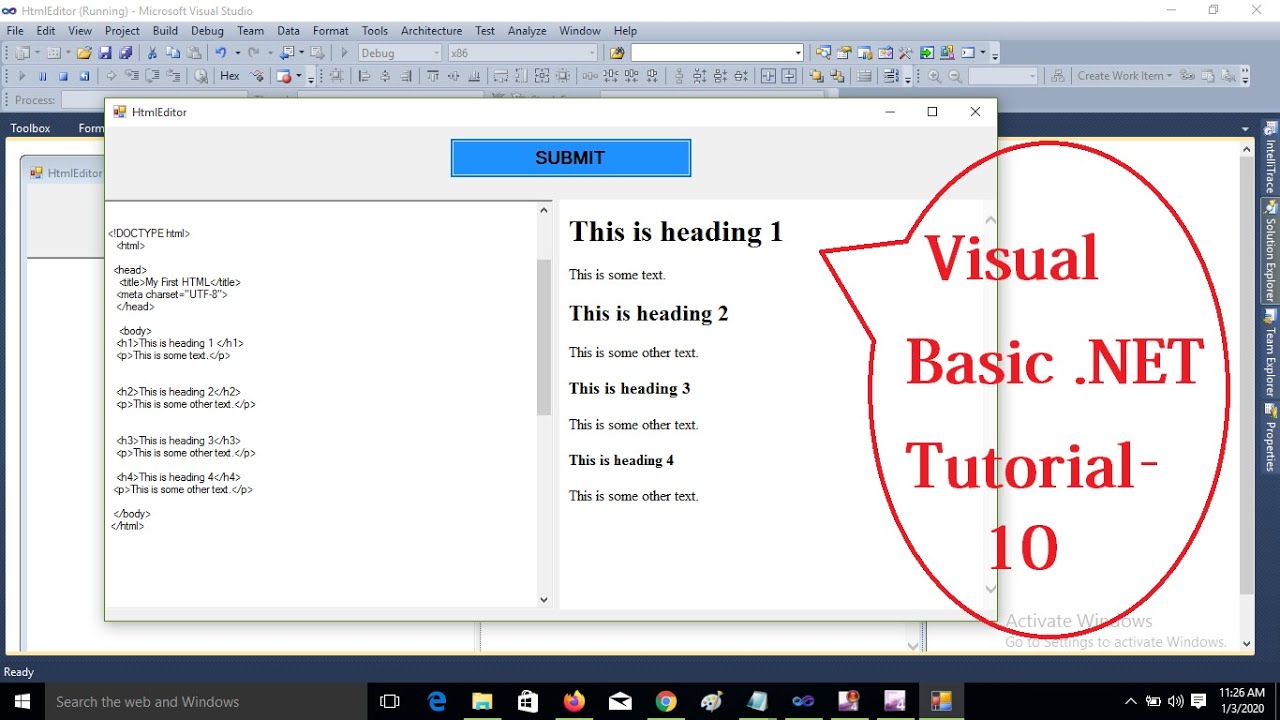 Visual .Net Tutorial 10 - How to Create a Simple HTML Editor in VB.NET