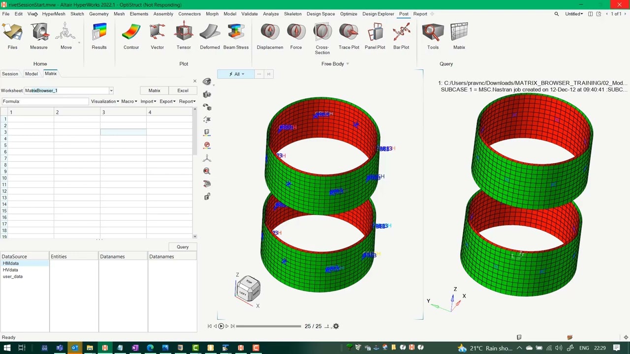 Session 16: HyperMesh Matrix Browser