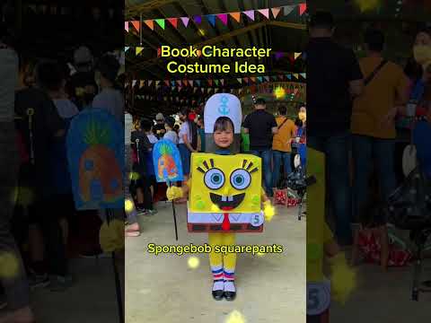 DIY BOOK CHARACTER COSTUME IDEA 💛💛💛 #spongebob #bookcharacters #diycostume #shortsvideo #fyp
