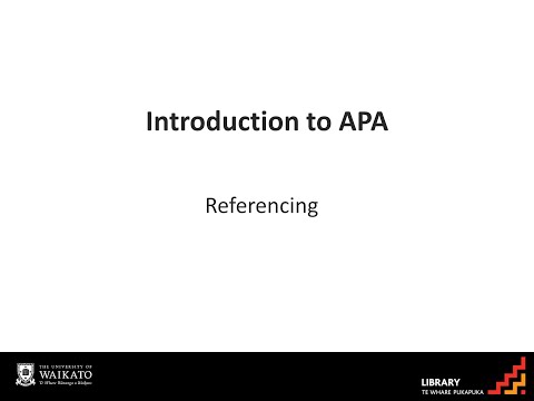 APA Referencing - Introduction