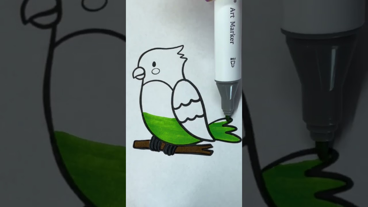 Bird 🦜 #shorts #colorwithme #oddlysatisfying #coloring #relaxing #coloringpage