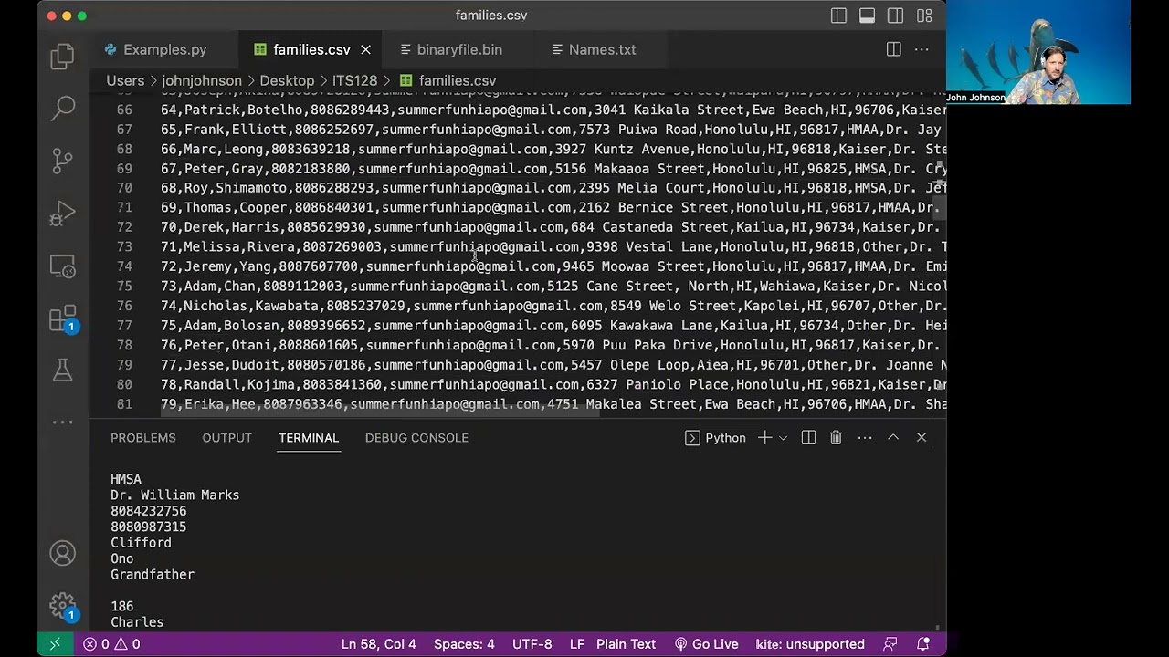 ITS 128 12.7 Comma-Separated Values Files