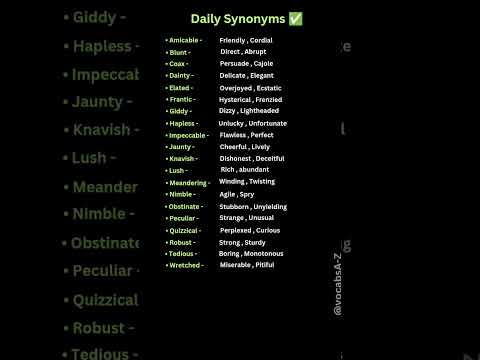 Learn Daily Used Synonymous Words ✅ #synonyms #vocabs #ielts #esl #vocabulary