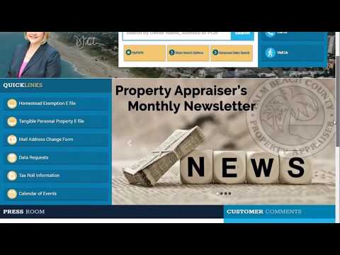PBC Property Appraiser's Office - PAPA Website - Navigation Bar