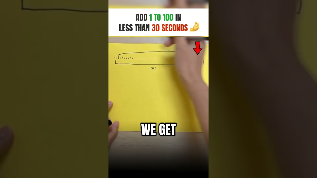 Popular PSLE question. Adding 1 to 100 in 30 secs. #pslemaths #ipmath #ibmath #olevelmaths