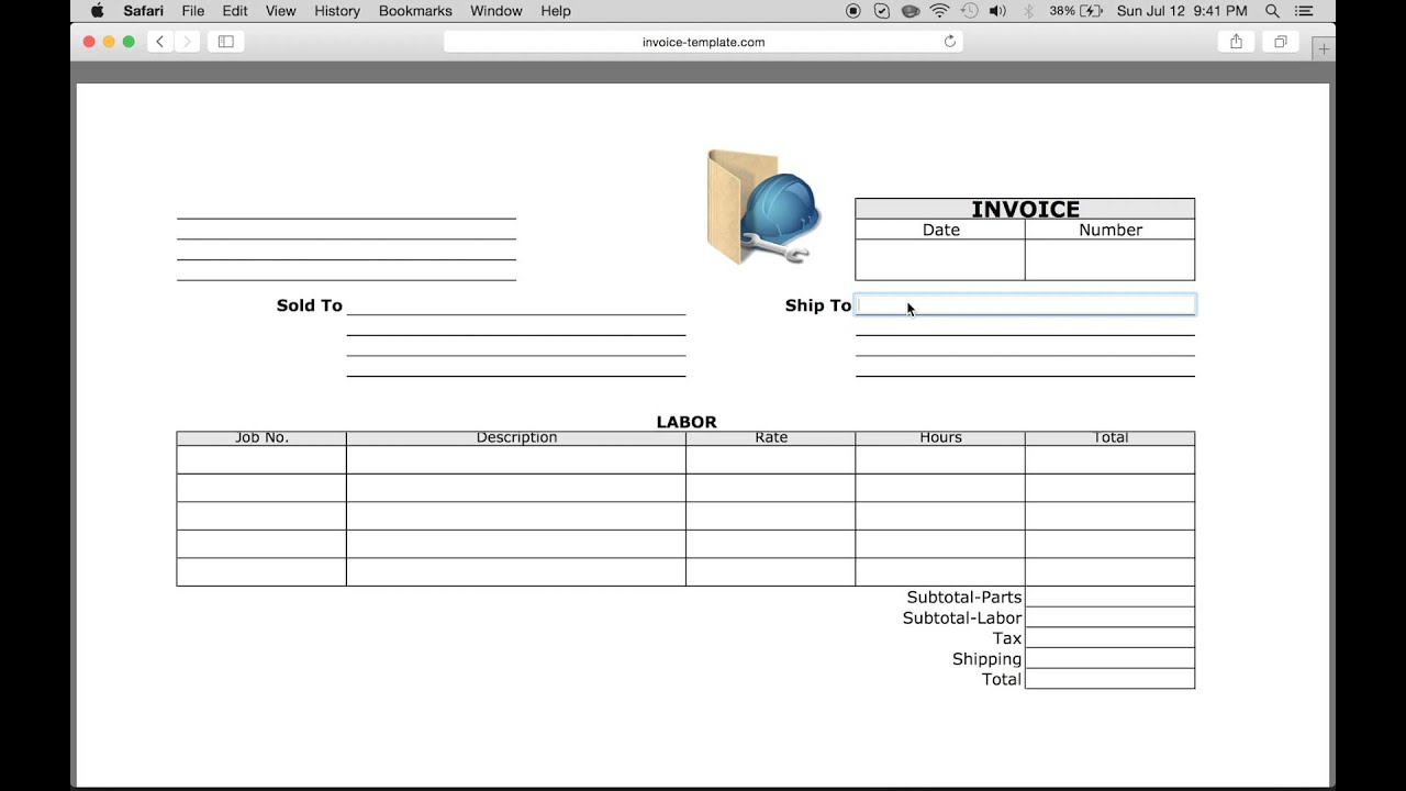 Write a General Labor Invoice   Excel | Word | PDF