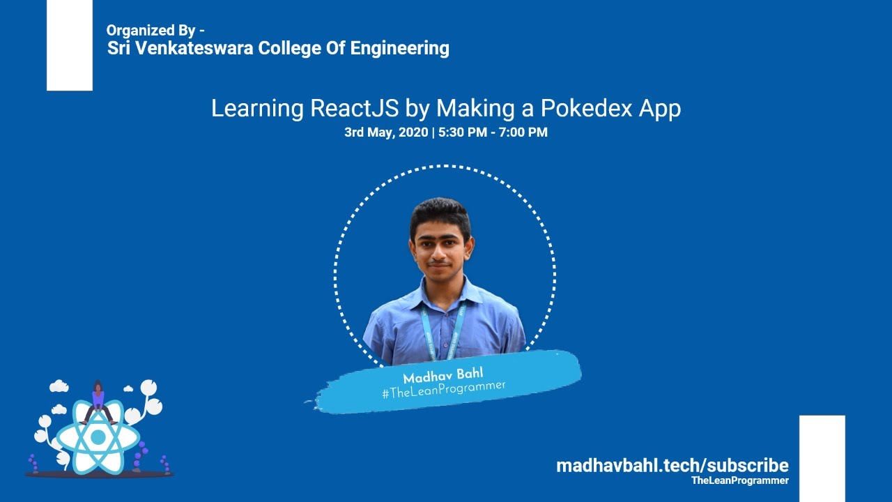 Learning ReactJS by Making a Pokedex App | Webinar Organized by SVCE-ACM Chapter