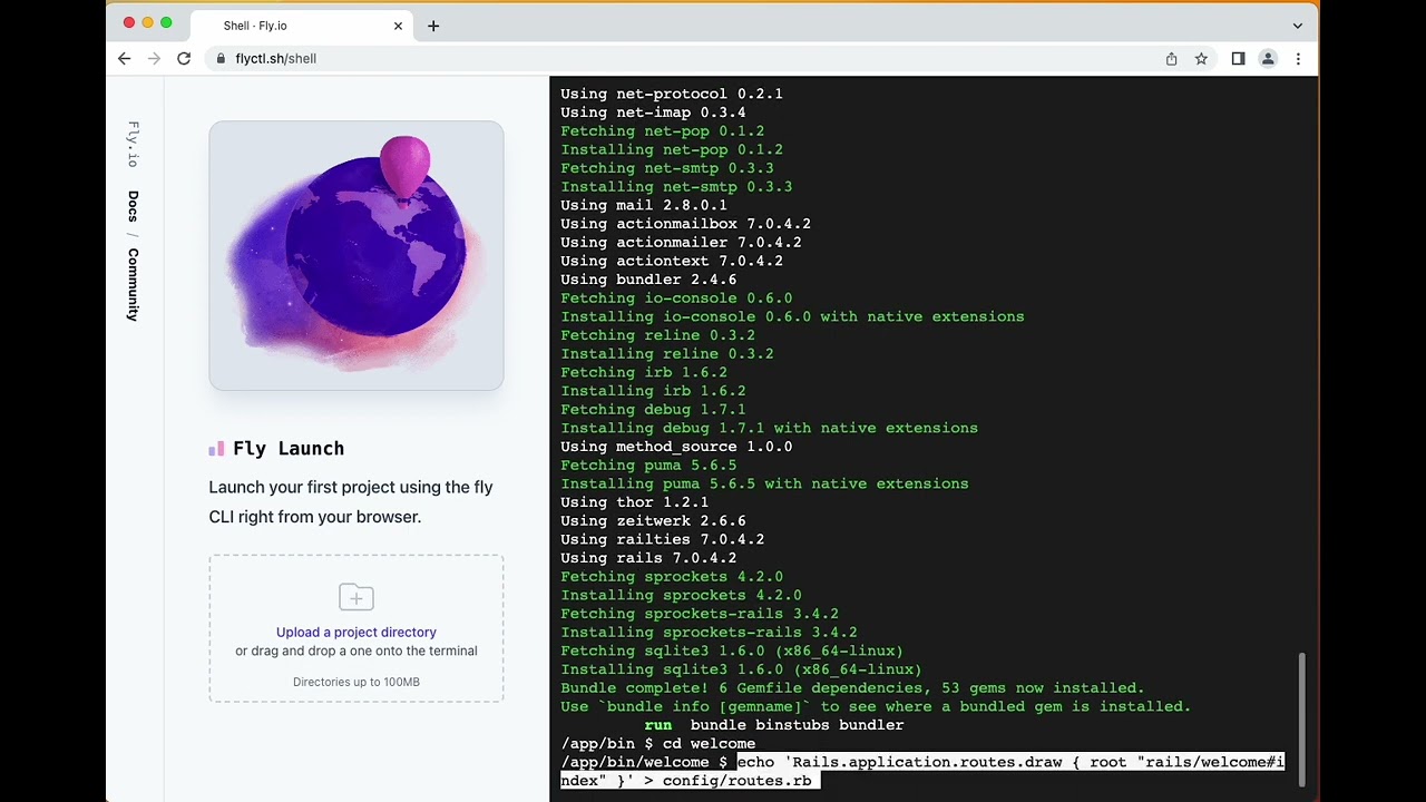 Deploying a Rails app via the new Fly.io terminal