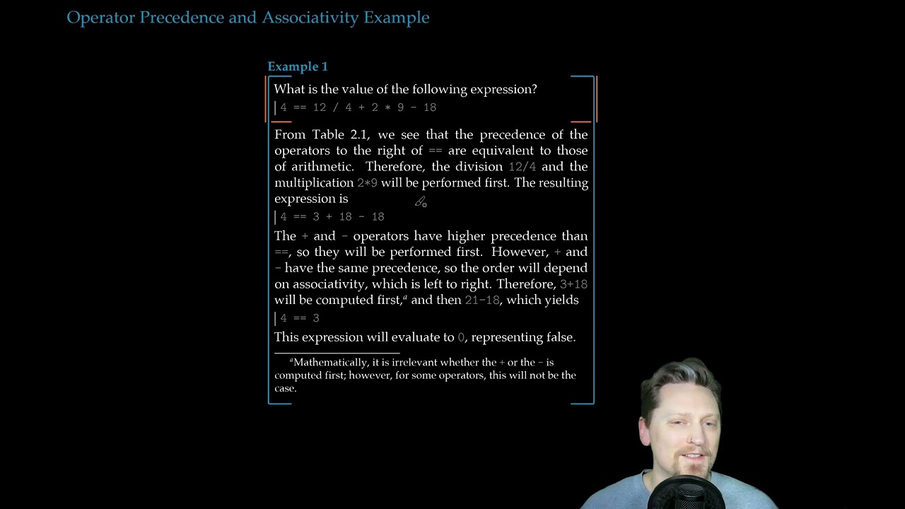 2.4 C Operator Precedence and Associativity