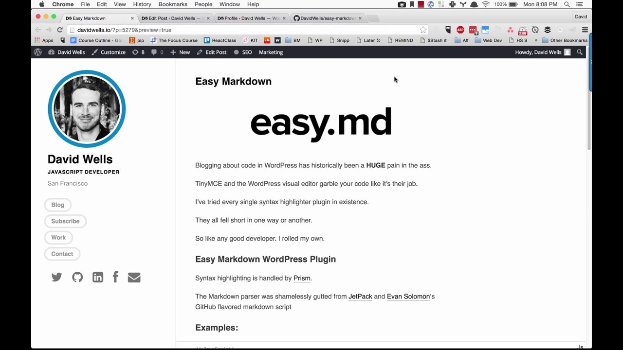 Easy Markdown Plugin For WordPress