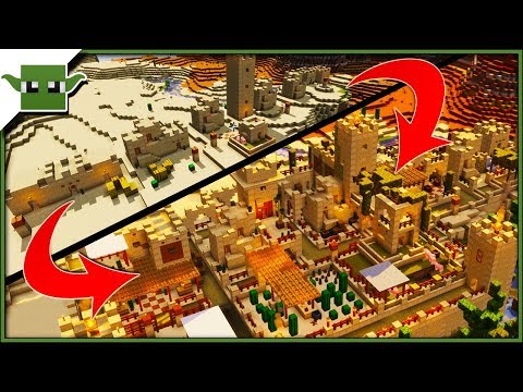 Minecraft 1.14 Desert Village Transformation - (EASY 5X5 BUILDING SYSTEM)