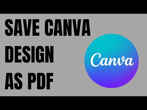 How to Save your Canva design as a PDF File