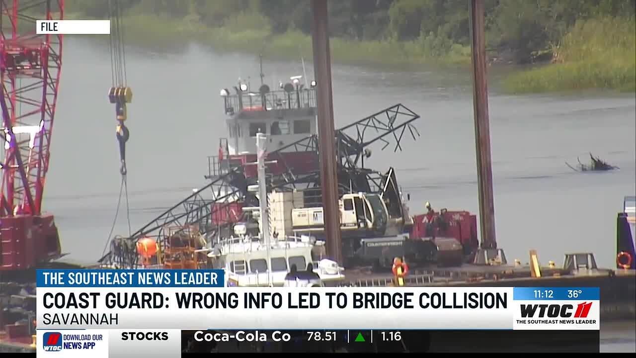 Coast Guard: Incorrect crane height information caused Talmadge Bridge collision