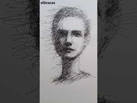 Fast and Easy Scribble Drawing #portrait #drawing #scribbles #sketch #fastsketch #shorts