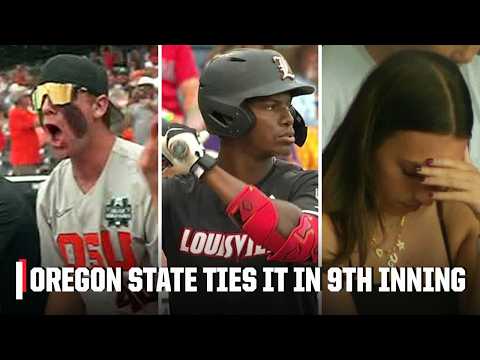 WILD ENDING 😱 Louisville survive Oregon State's 9th-inning comeback surge 💥 | ESPN College Baseball