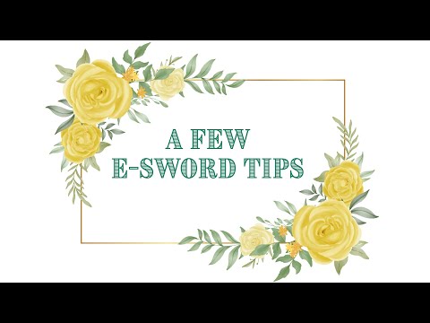 Bible Study Software Tips: E-Sword