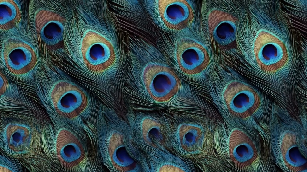Seamless Blue Peacock Feather Loop 001 – 4K | Free No-Copyright Motion Background