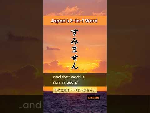 Japan’s 3-in-1 Word “Sumimasen”