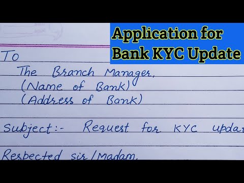 Application for KYC update || Bank KYC update ||