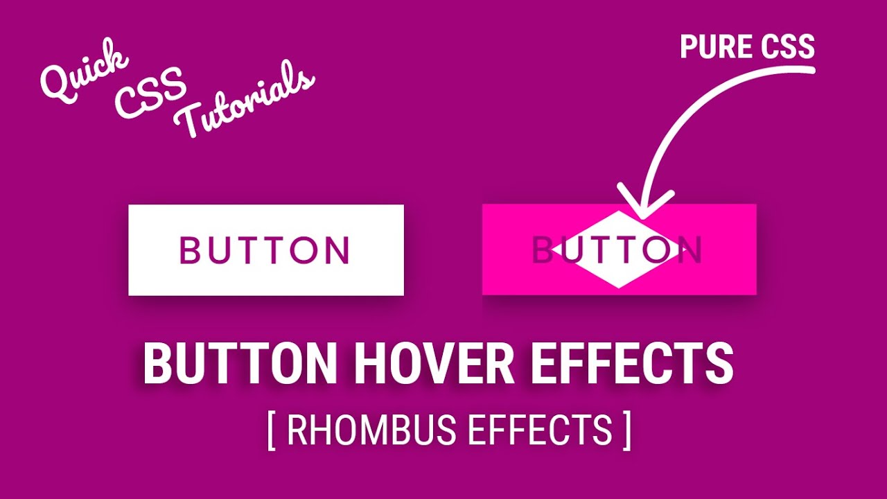 Button Hover Effect CSS | Rhombus Effects | CSS Tutorials @codehal