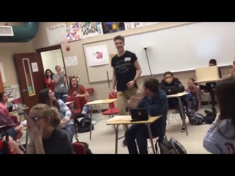 8th graders lose their mind when teacher's model son arrives