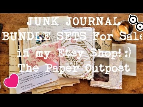 JUNK JOURNAL BUNDLE SET " PRETTY & PRECIOUS!" For Sale in my Etsy Shop! The Paper Outpost! :)