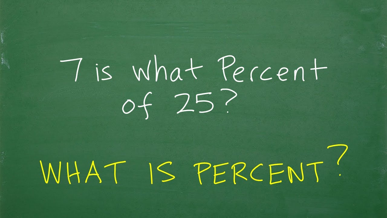 7 is what percent of 25 = ? Basic Math Question – What is Percent?