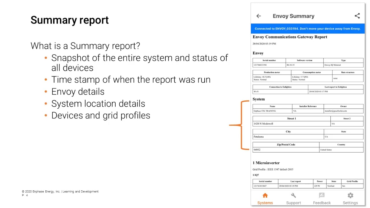Enphase Installer App 8 Summary Report ANZ
