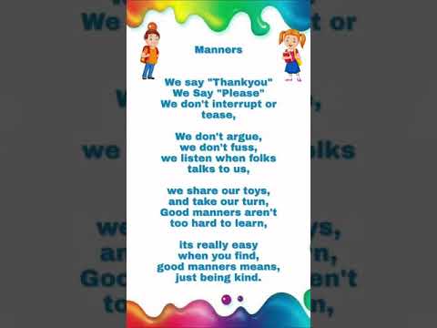 Good manners poem in english | poems for kids | #youtubeshorts | #shorts