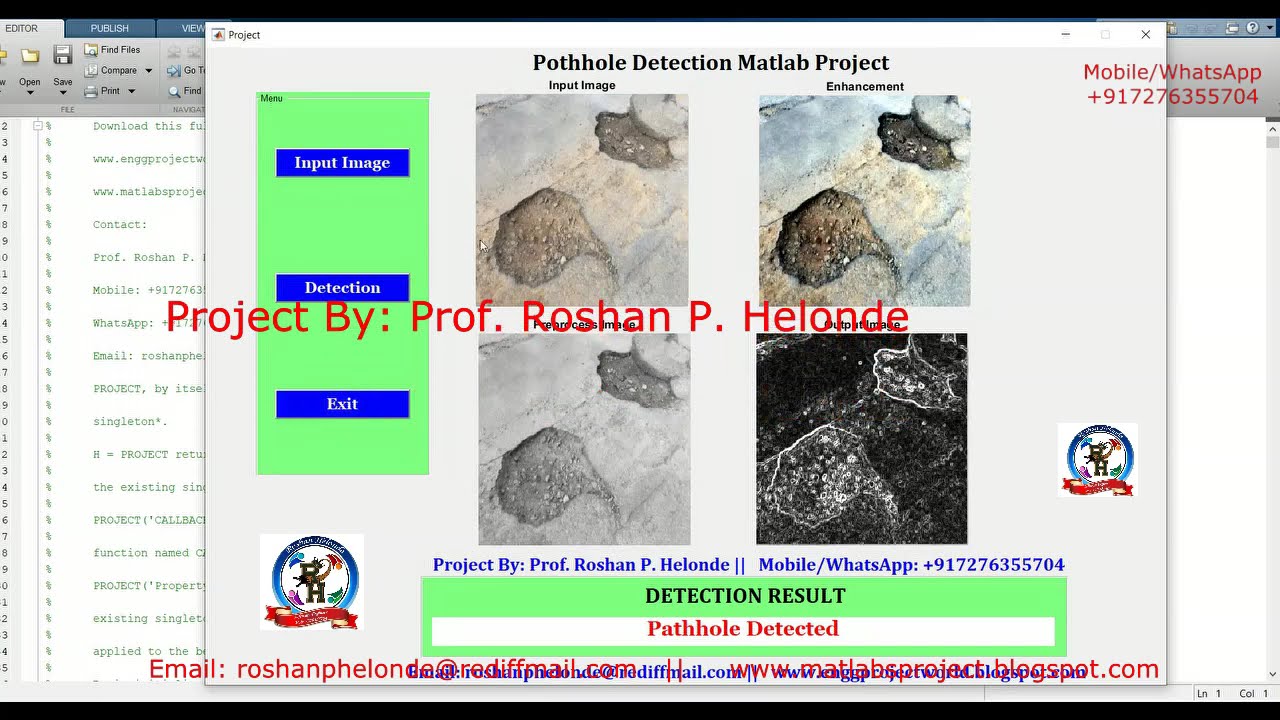 Pothole Detection Using Image Processing | Pothole Detection Using Deep Learning Matlab Code