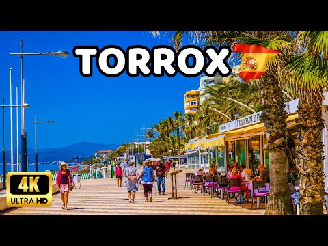 🇪🇦[4K] TORROX COSTA - Beach Promenade Walk - Top Destinations in Spain - Málaga, Costa del Sol