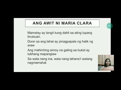 "ANG AWIT NI MARIA CLARA" BY. DR. JOSE RIZAL