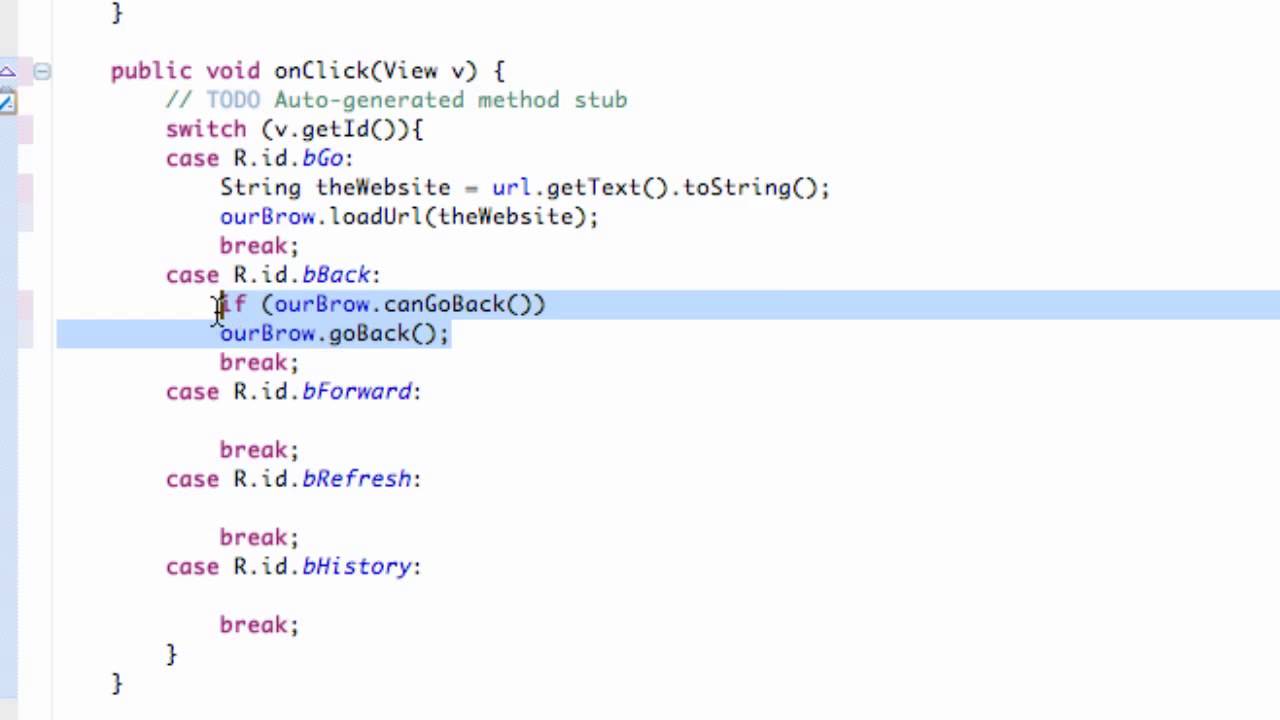 Android Developing Applications Tutorial   90   WebView navigation methods
