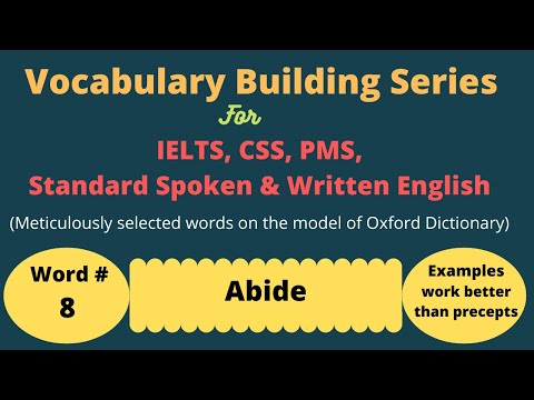 Abide, its meaning in Urdu, Hindi and English and its use #vocabulary #abide #DesiEnglishWala