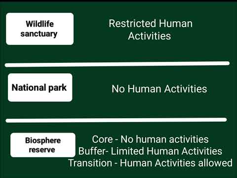 Difference between Wildlife sanctuary, National park and Biosphere Reserve/ Explained in Tamil