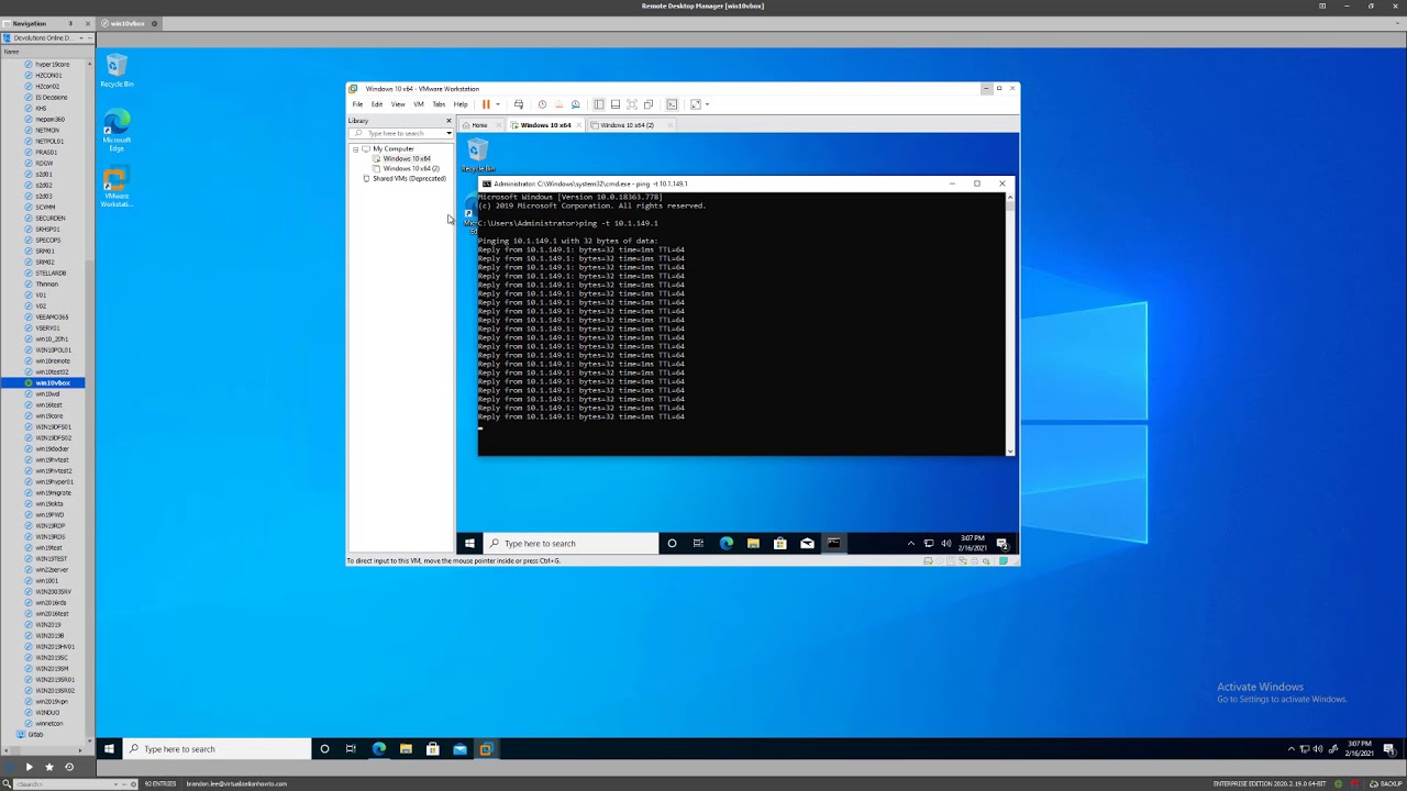 Network condition simulation with VMware Workstation Pro