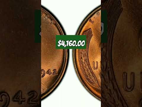 1942 Wheat Penny Worth $4,160.00. #shorts2024