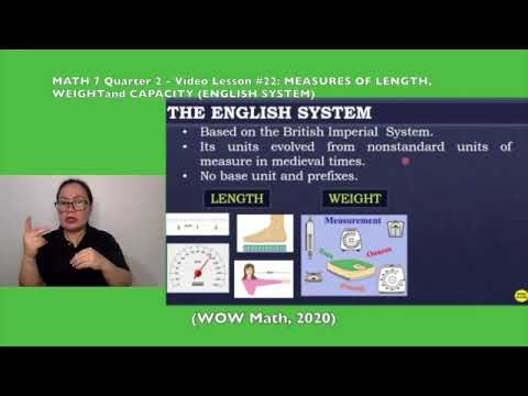 MATH 7 Lesson: MEASURES OF LENGTH, WEIGHT and CAPACITY (ENGLISH SYSTEM)