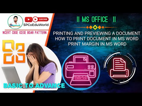 printing and previewing a document in ms word | how to print document in ms word | print margin